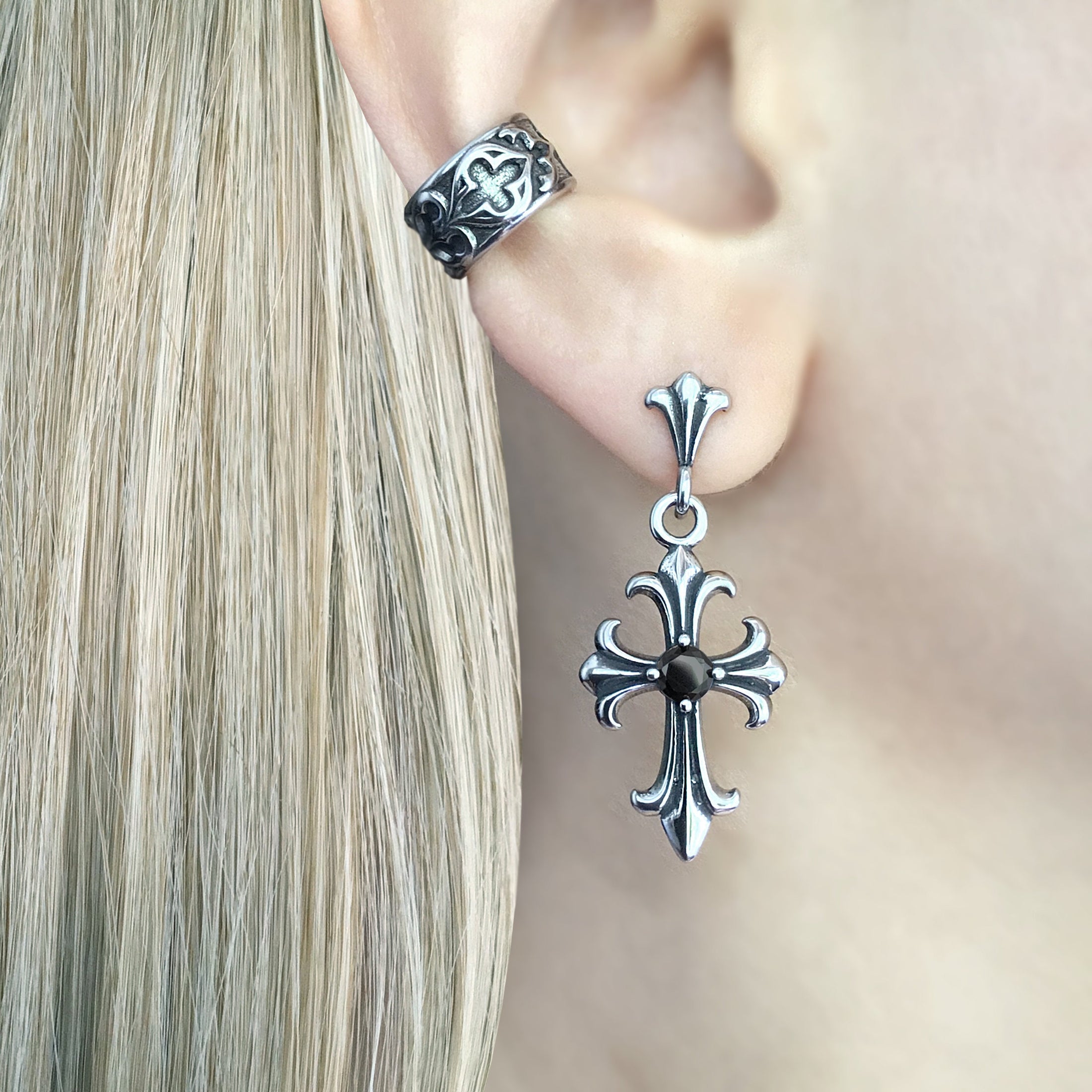 GOTHIC CROSS EARRINGS