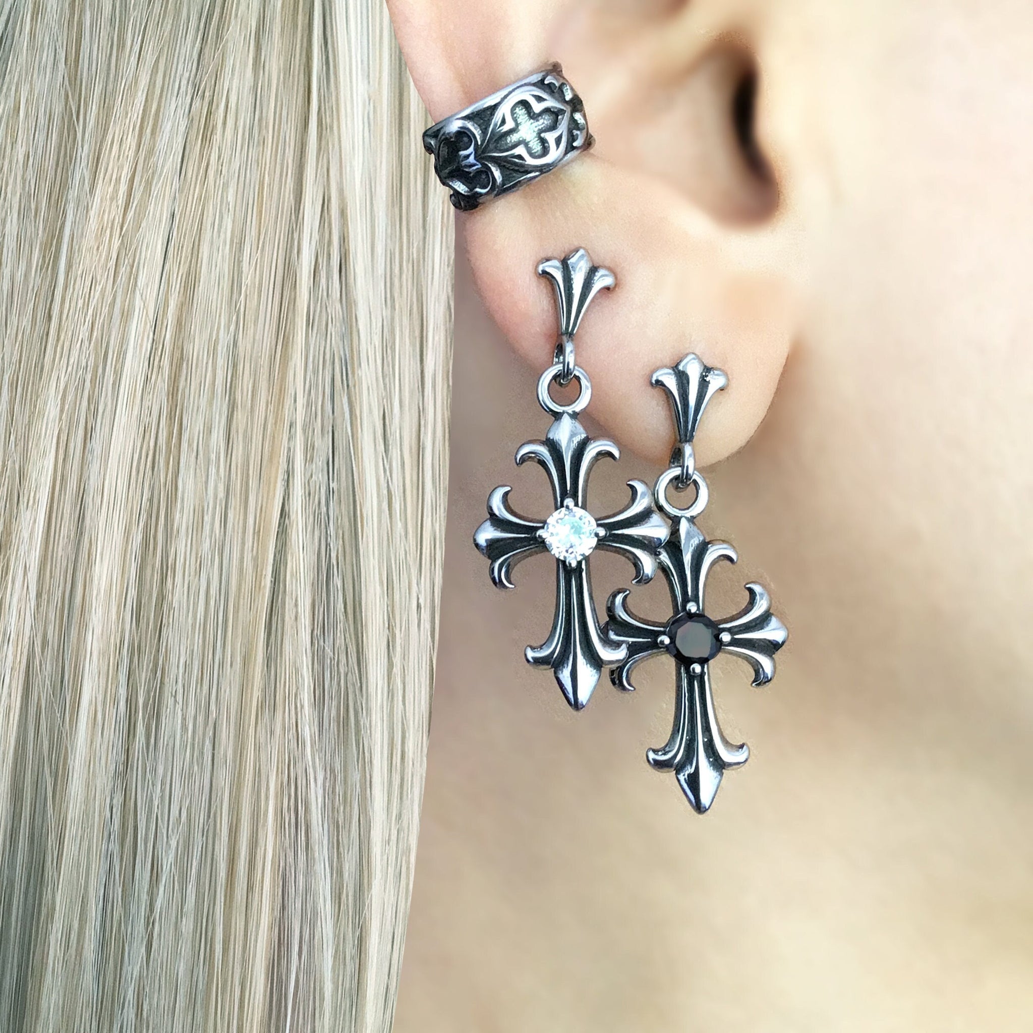 GOTHIC CROSS EARRINGS